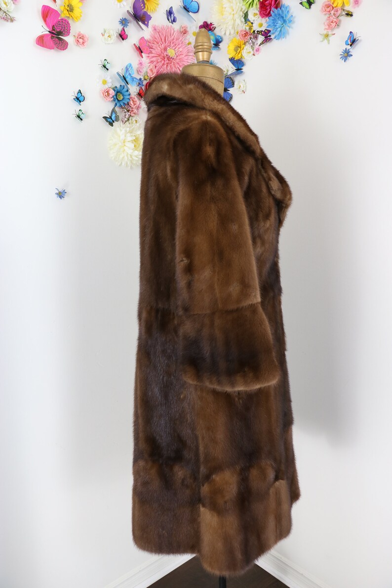 Vintage Long Mink Fur Coat 50s 60s Dark Brown Warm Winter - Etsy