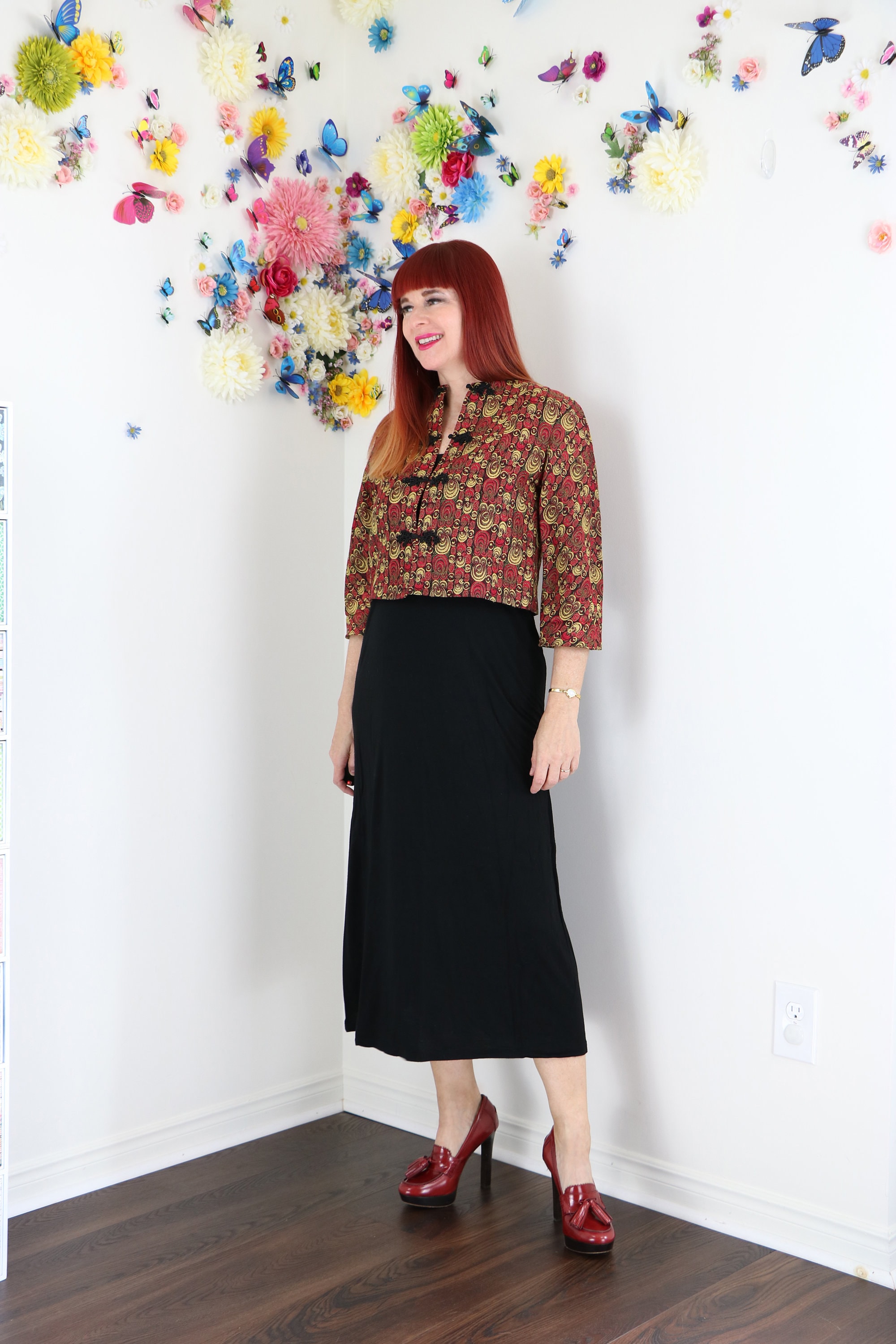 1980s Chinese Asian Jacket Cropped 3/4 Sleeve Frog Clasp | Etsy