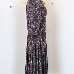 80s Does 20s Flapper Style Dress Psychedelic Rainbow Floral Petites for ...