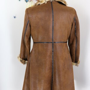 Faux Leather Fur Shearling Winter Coat by UTEX Warm Long - Etsy