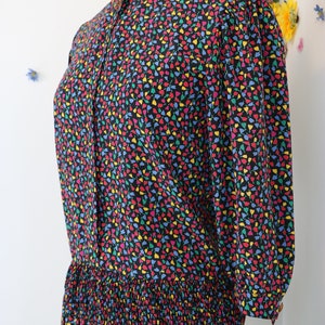 80s Does 20s Flapper Style Dress Psychedelic Rainbow Floral Petites for ...