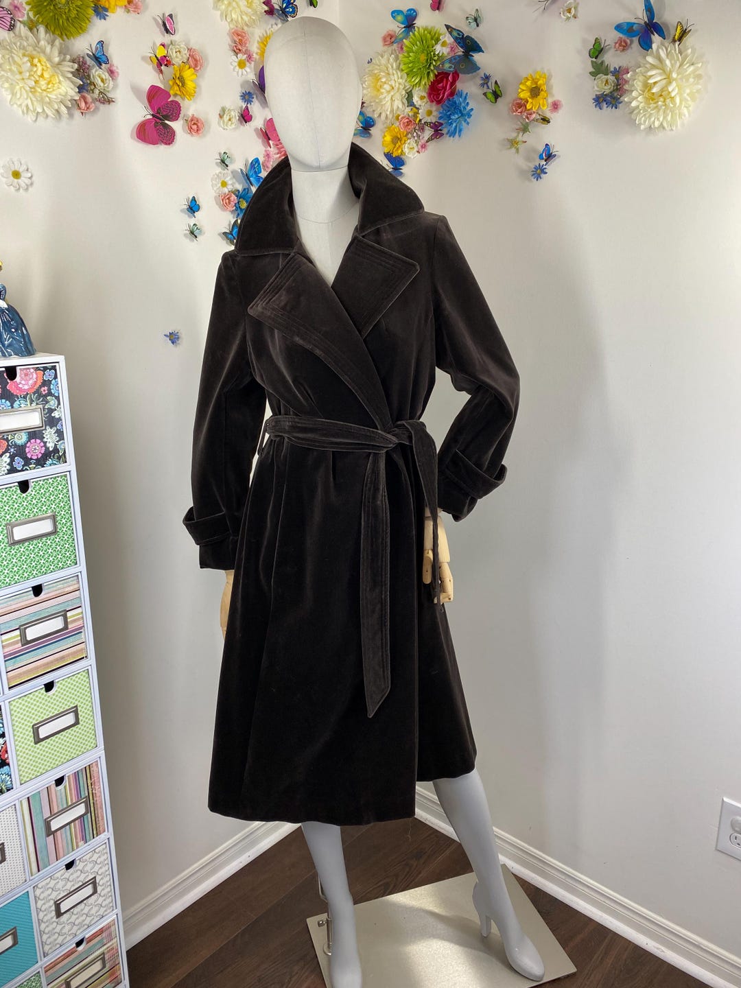 Vintage Brown Velvet Coat 1960s LOU RITCHIE Princess Maxi Evening Dress ...
