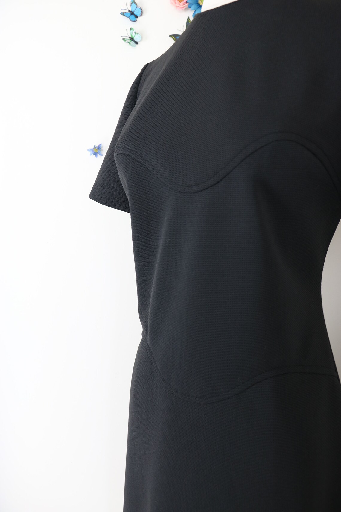 Vintage 70s Black Mod Dress 1970s LBD Secretary Day Dress | Etsy