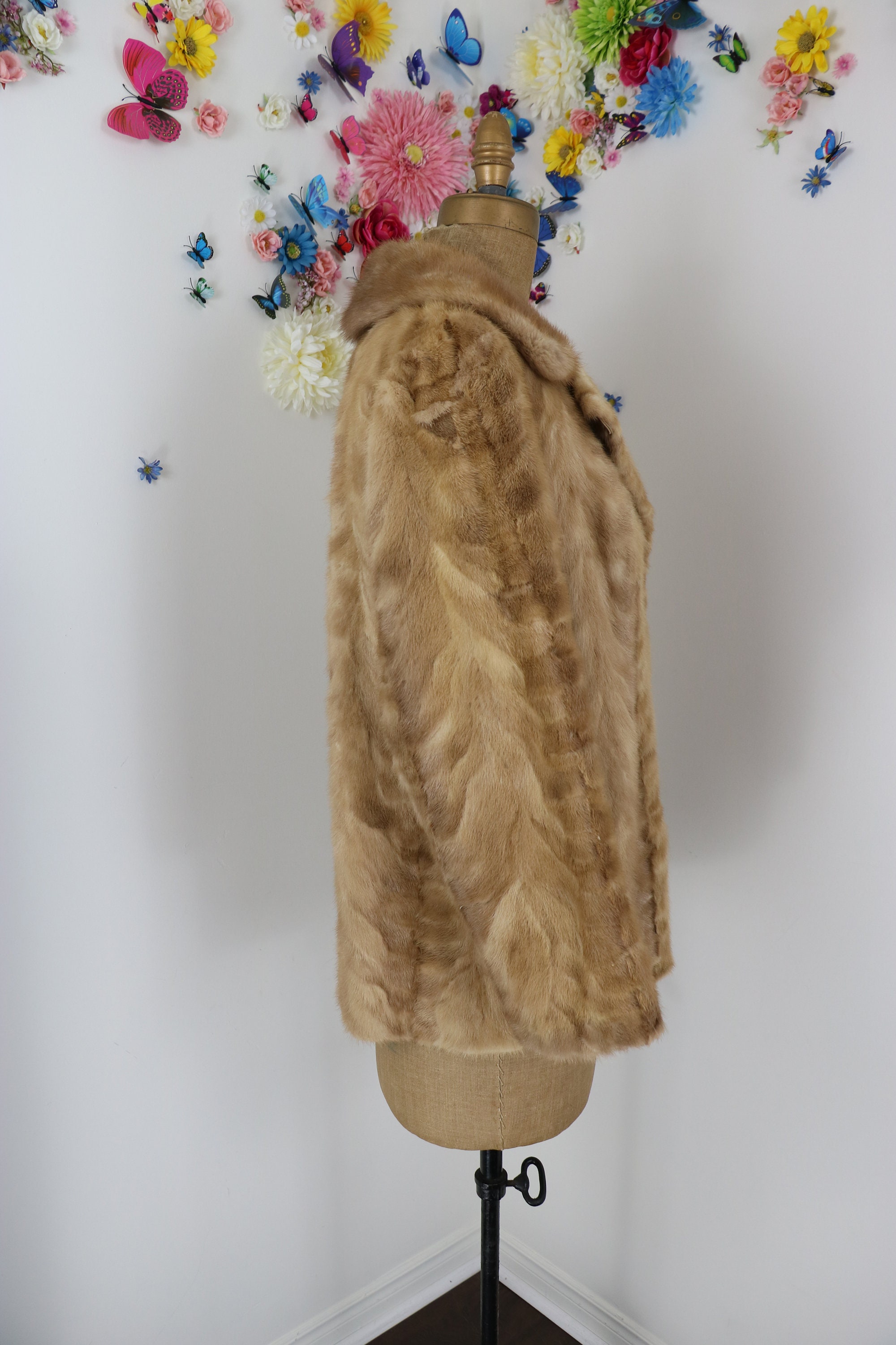 Vintage Golden Light Brown Mink Fur Coat Mid Length 50s 60s - Etsy