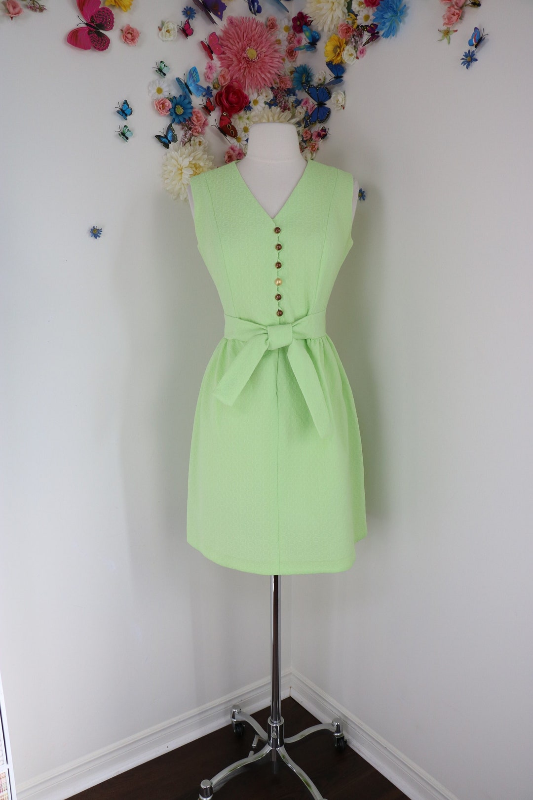 JACK POSLUNS 60s Mini Go-go Dress Vintage 1960s Lime Green - Etsy