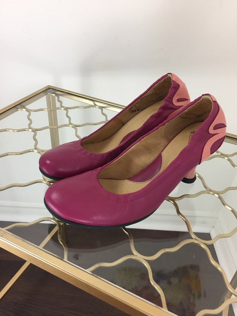 FLUEVOG Pink Pumps Size 7 Two Tone Pin-up Rockabilly - Etsy