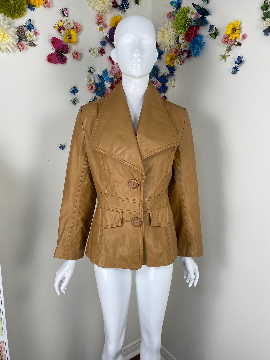 70s Tan Leather Jacket Vintage 1970s FASHION COUNCIL Fall Leather ...