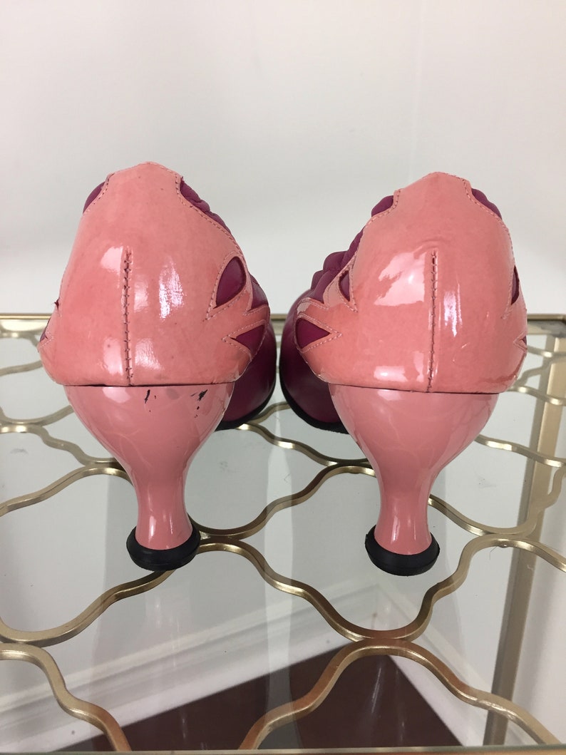 FLUEVOG Pink Pumps Size 7 Two Tone Pin-up Rockabilly - Etsy