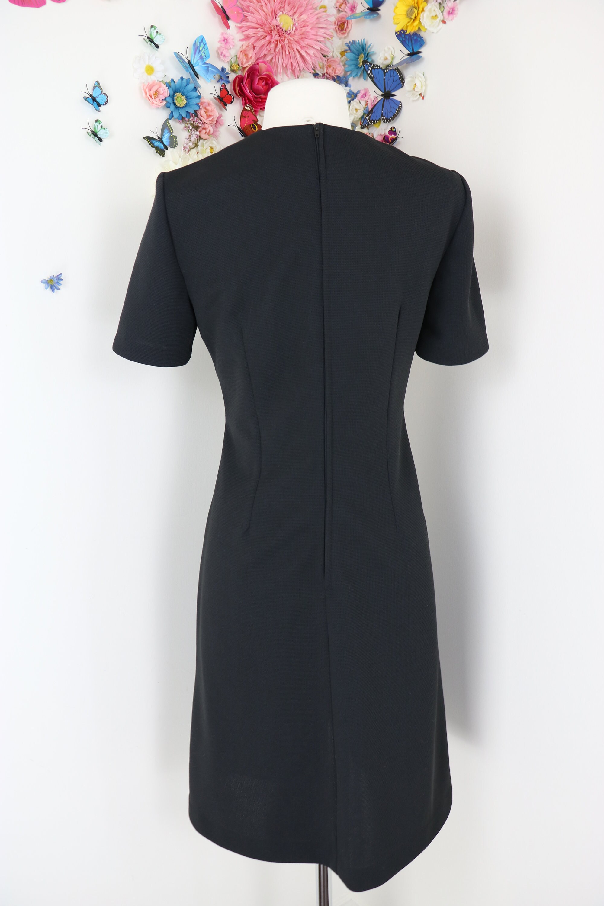 Vintage 70s Black Mod Dress 1970s LBD Secretary Day Dress - Etsy