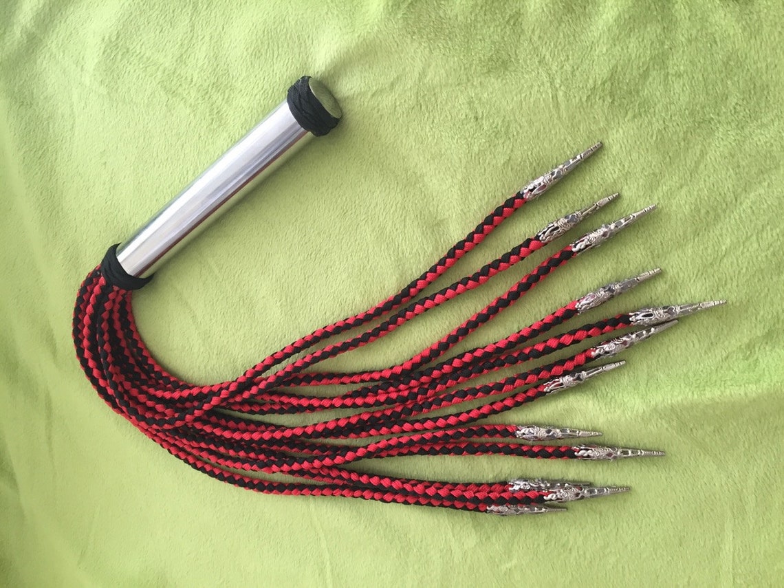 Black & Red Metal Tipped Flogger. Made to Order in Different - Etsy