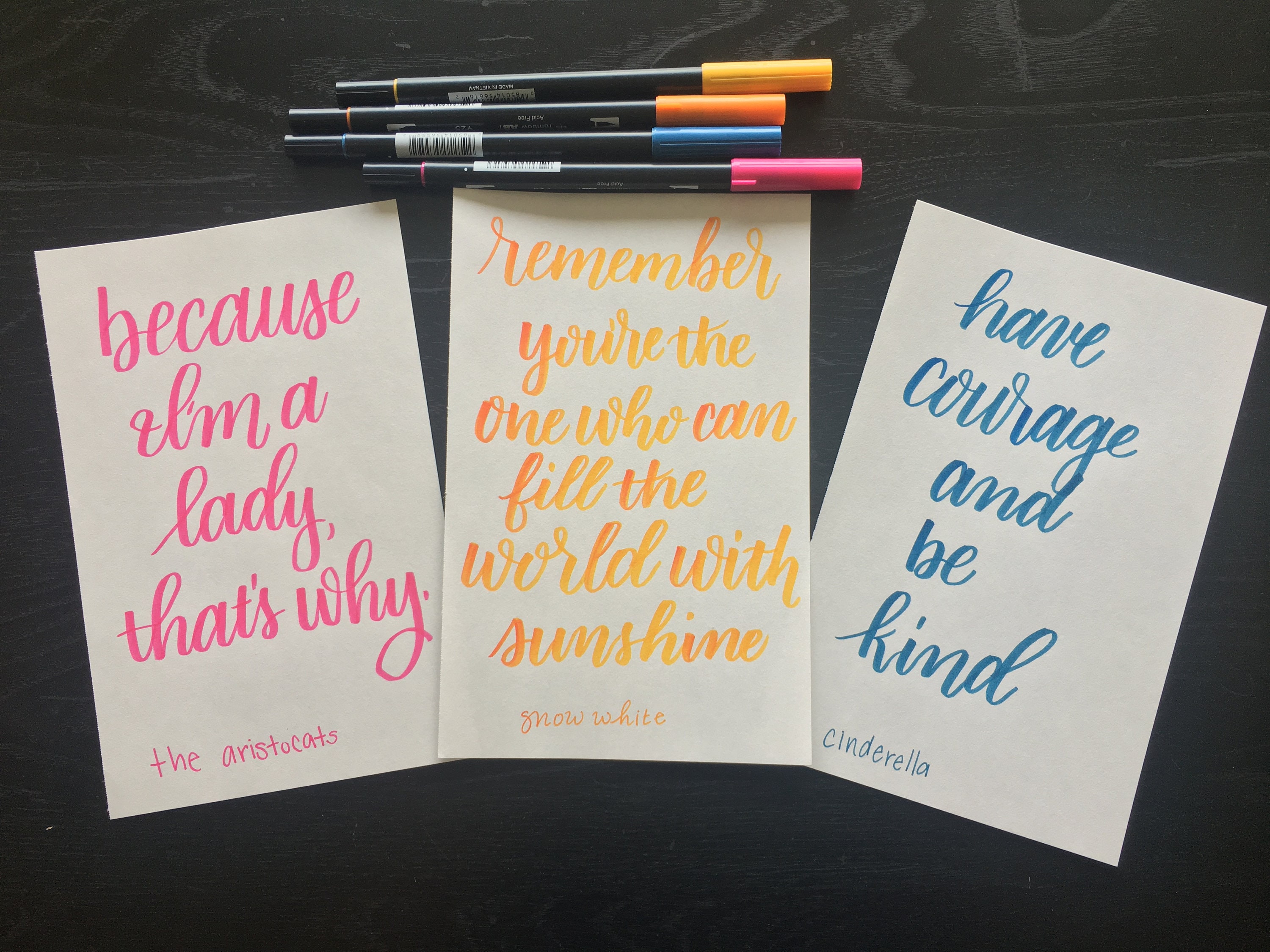 Disney Quotes Brush Pen Calligraphy - Etsy