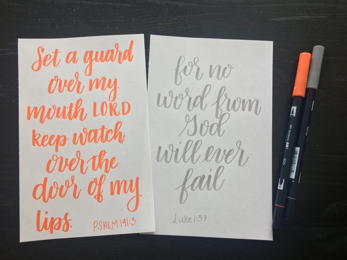Bible Verses Brush Pen Calligraphy - Etsy