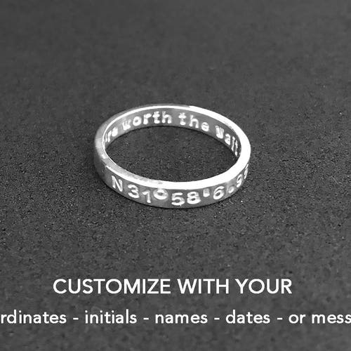Customized Coordinate Wedding Rings for Women Record Memorable | Etsy