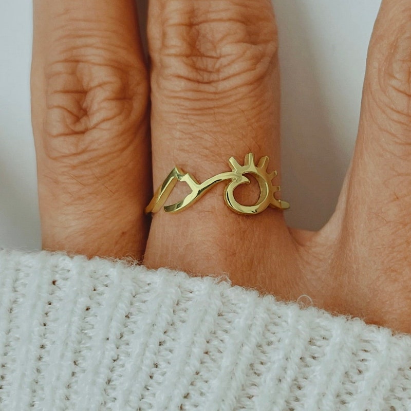 Ocean and Mountain Ring - Etsy