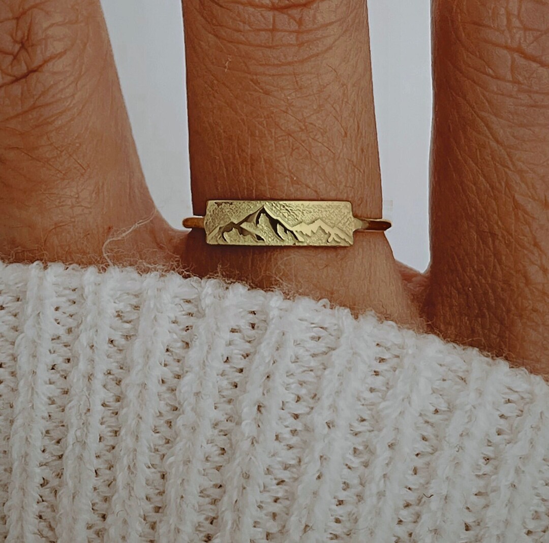 Gold Mountain Range Ring Nature Ring Mountain Ring Outdoor Hiking ...