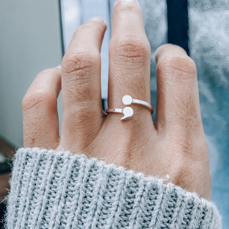 Dainty Semicolon Ring Semicolon Jewelry Semi colon Ring | Etsy