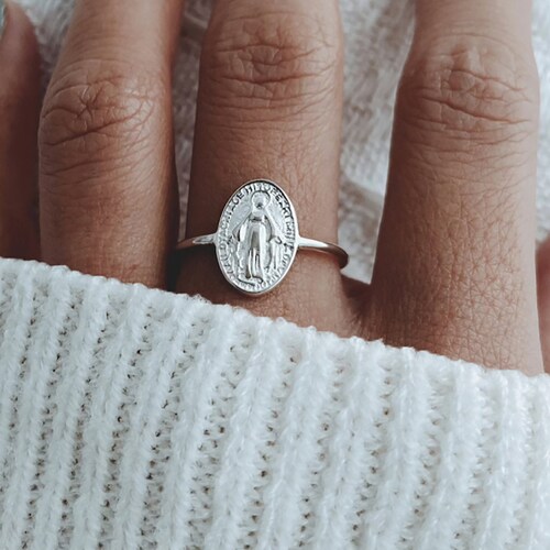 925 Sterling Silver Blessed Virgin Mary Miraculous Ring - Etsy
