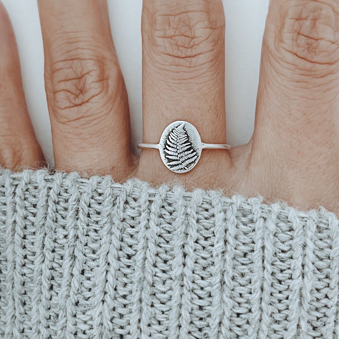 Silver Fern Leaf Ring Gold Fern Ring Fern Jewelry Nature Ring Gift Women Sister Friend Daughter ...