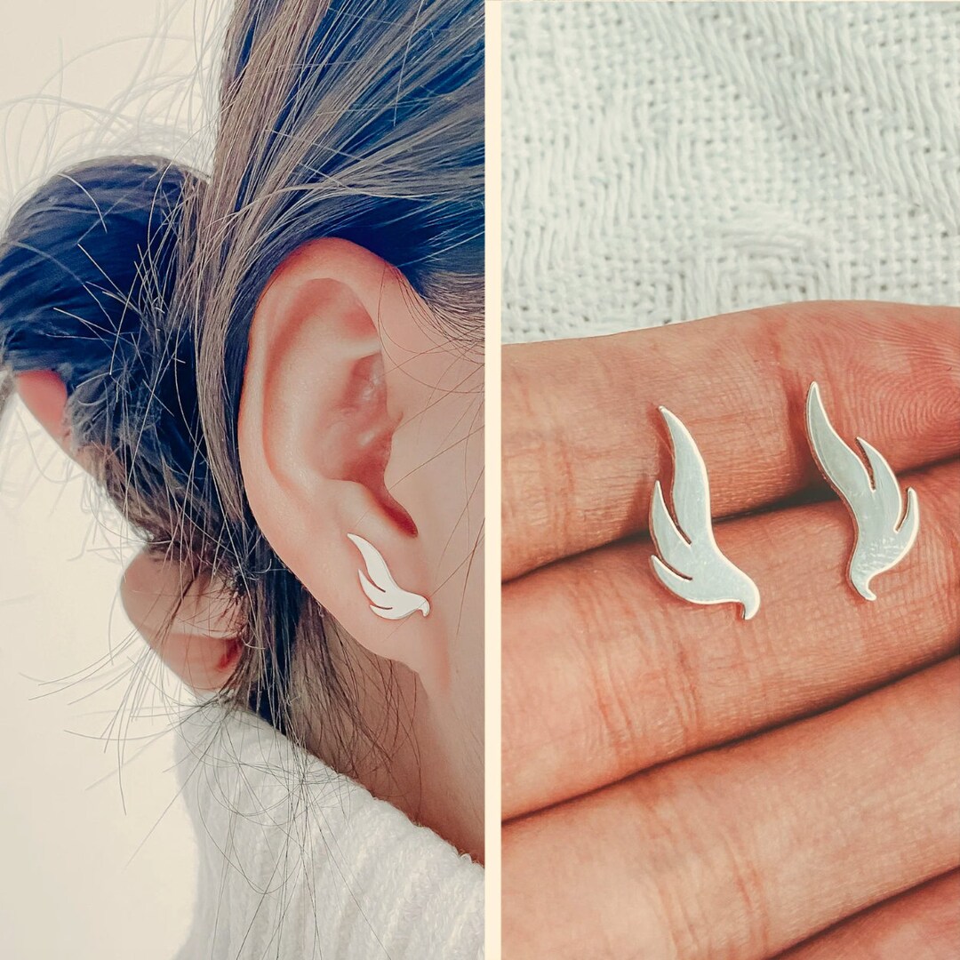 Phoenix Earrings Gold Phoenix Jewelry Mythical Earrings Christmas Gift ...