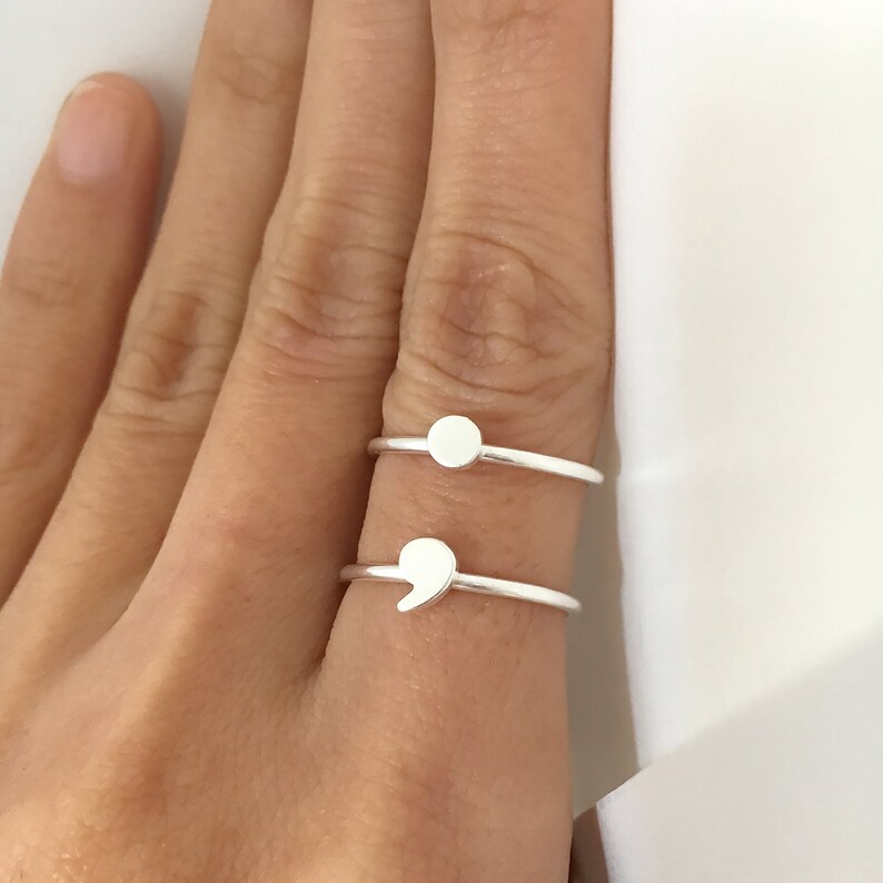 Semicolon Ring Semicolon Jewelry Semicolon Semi Colon | Etsy