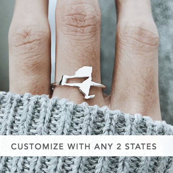 Long Distance Relationship Rings Personalized Friendship Ring | Etsy