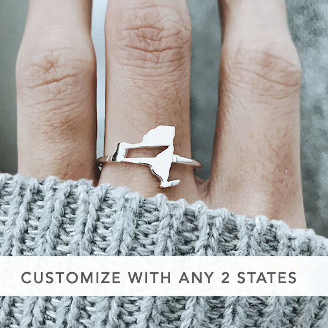 Long Distance Relationship Rings Personalized Friendship Ring for 2 ...