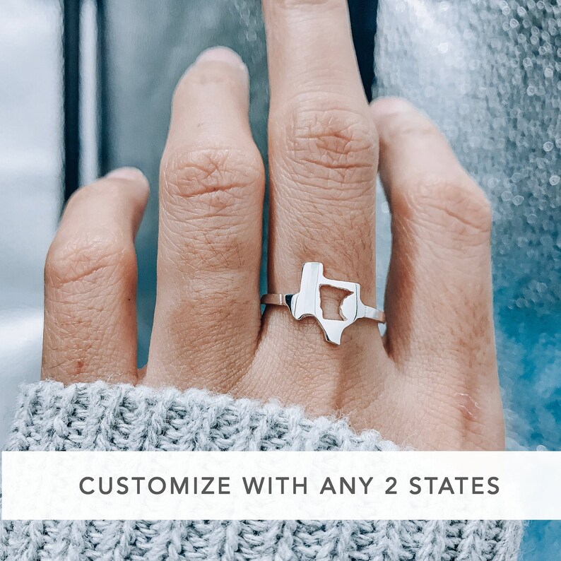 Long Distance Relationship Rings Personalized Friendship Ring - Etsy