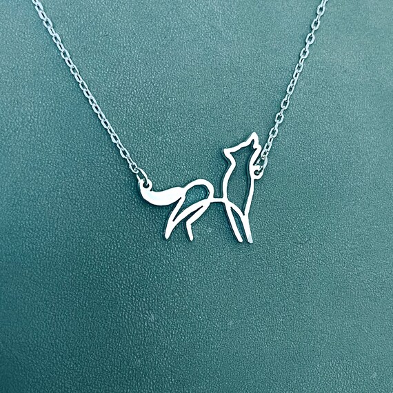 Dainty Wolf Necklace Gold Silver Wolf Necklace Wolf Jewelry | Etsy