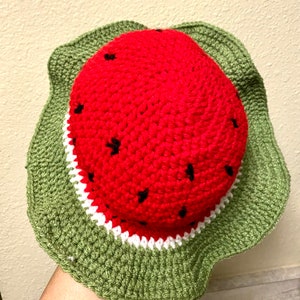Crochet Watermelon and Kiwi Bucket Hats - Etsy