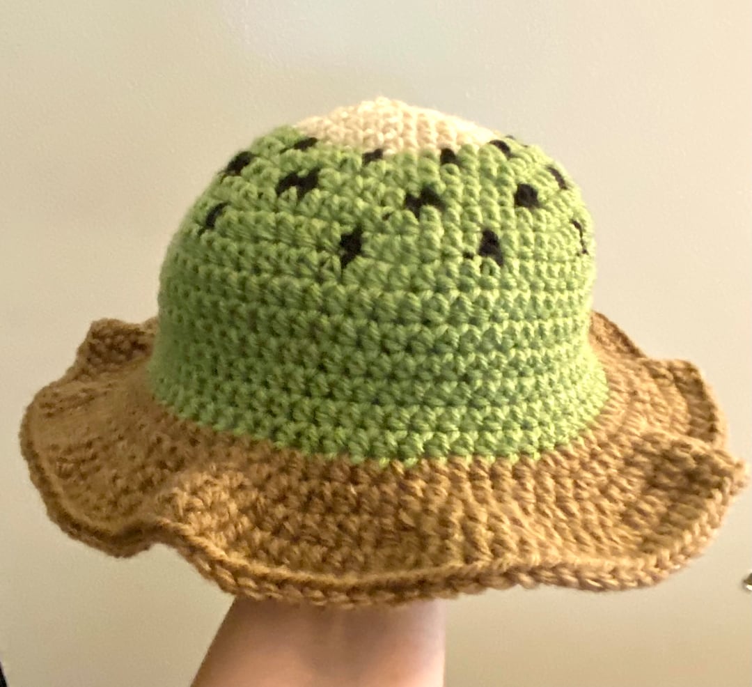 Crochet Watermelon and Kiwi Bucket Hats - Etsy