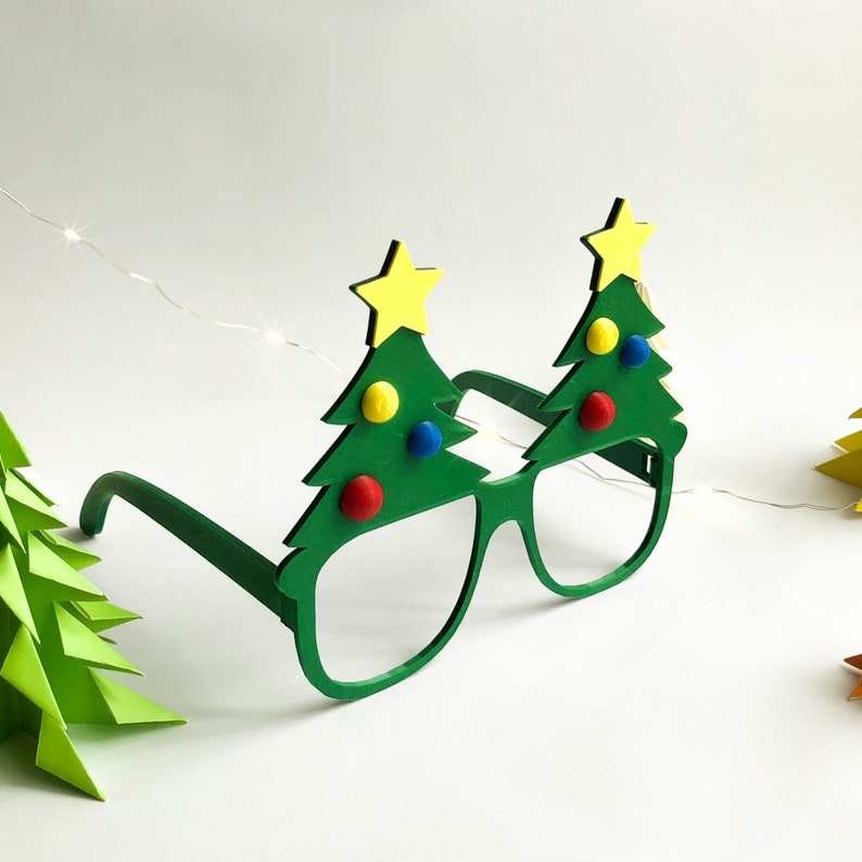 Christmas Tree Funny Eye Glasses - 2024 Novelty Party Decor - Selfie ...