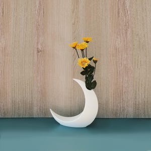 3d Printed Crescent Moon Vase 7,9" , Half-moon Vase for Dried Flower ...