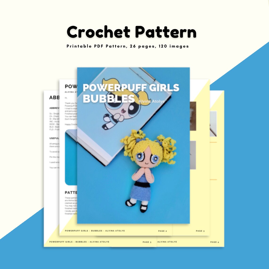 Bubbles Amigurumi powerpuff Girls Pattern Amigurumi Bubbles - Etsy