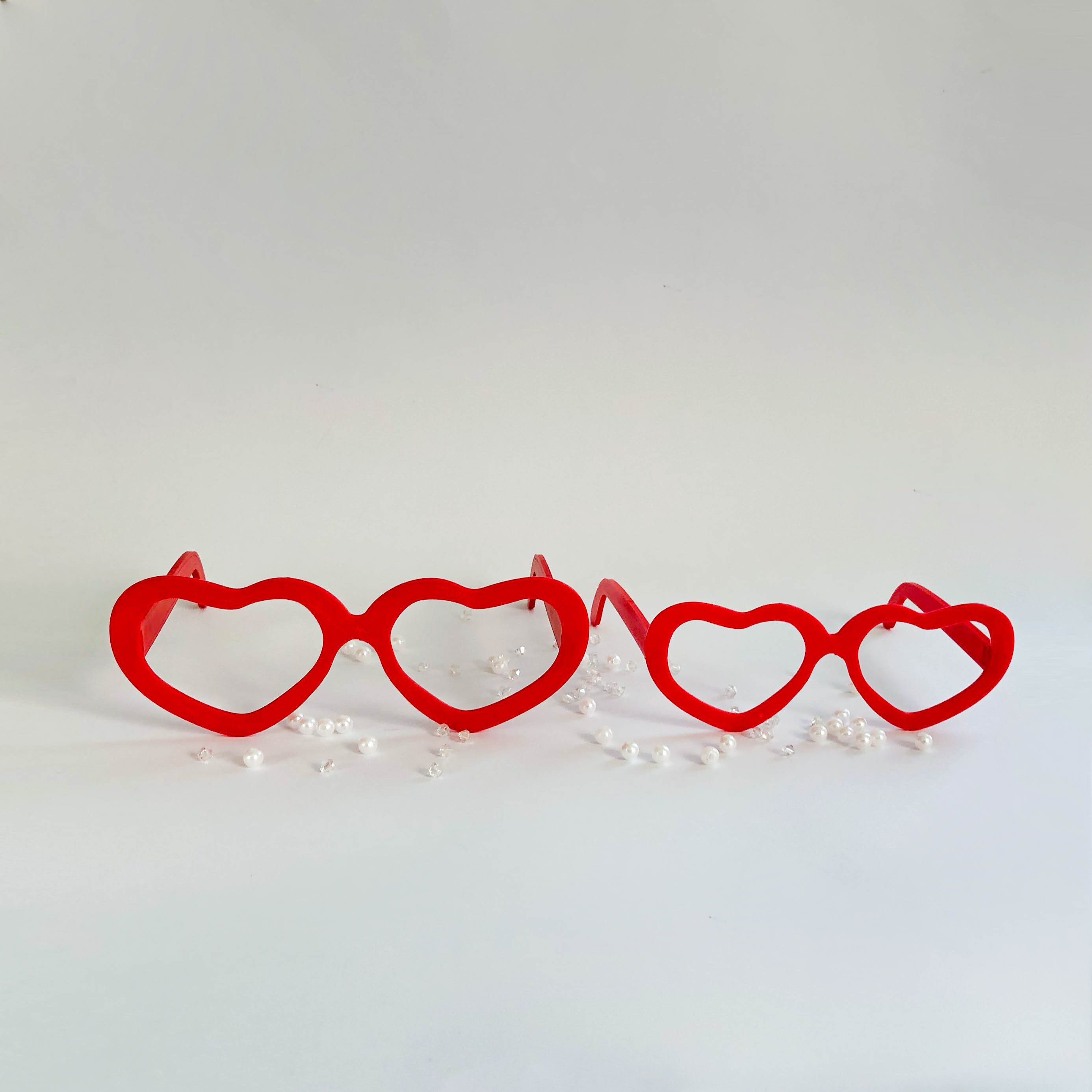 Heart Shaped Photo Props Eye Glasses Set of 4 Funny Party - Etsy