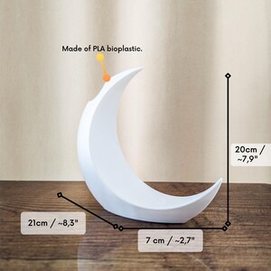 3d Printed Crescent Moon Vase 7,9" , Half-moon Vase for Dried Flower ...