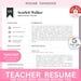 Elementary School Teacher Resume Template for Google Docs, New Teacher ...