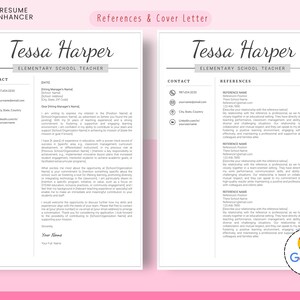 Teacher Resume Template for Google Docs | Modern CV Design (digital ...
