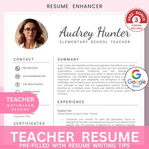 Teacher Resume Template for Google Docs | Substitute, Teaching ...