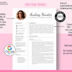 Teacher Resume Template for Google Docs | Substitute, Teaching ...