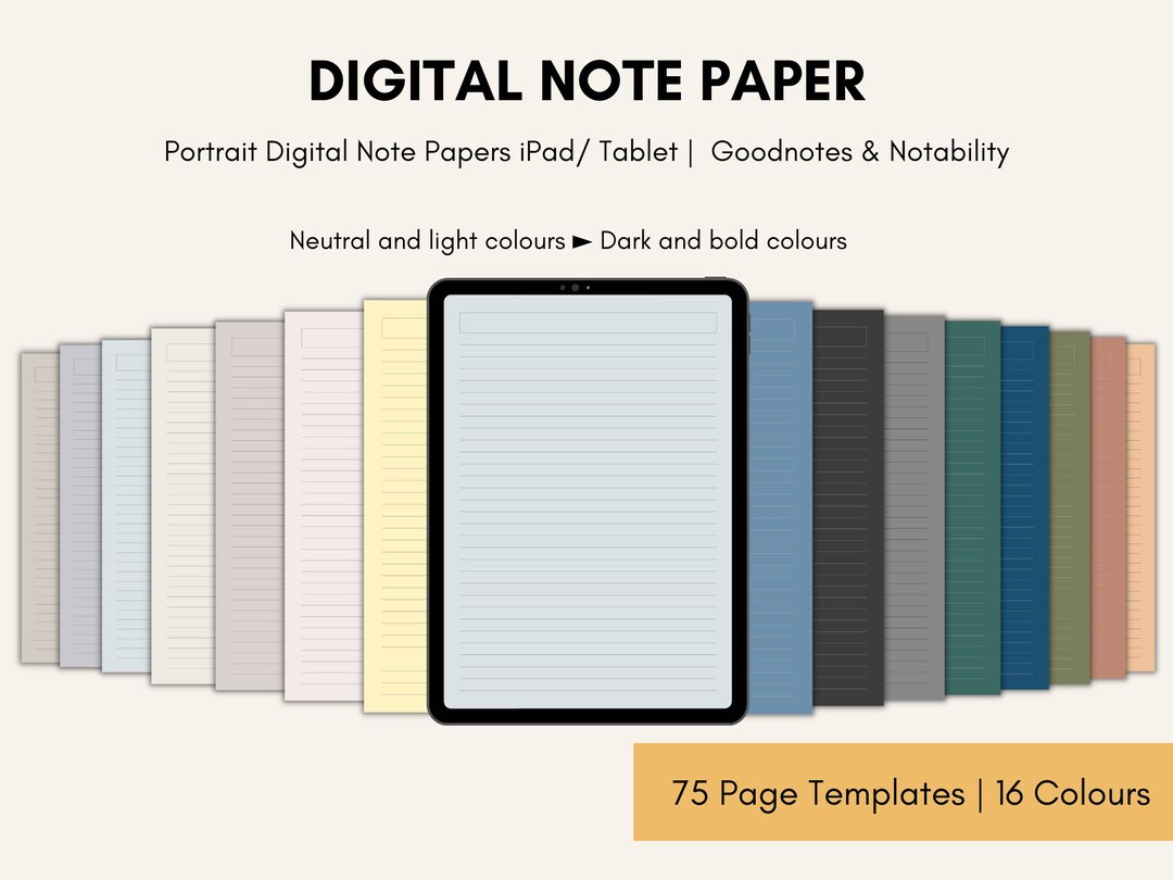 Digital Note Paper, Digital Notes, Note Paper, Lined, Grid, Dotted ...