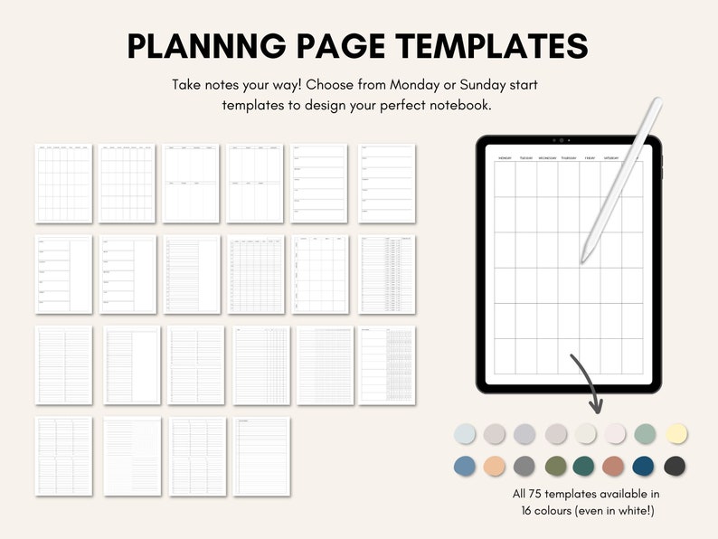 Digital Note Paper, Digital Notes, Note Paper, Lined, Grid, Dotted ...