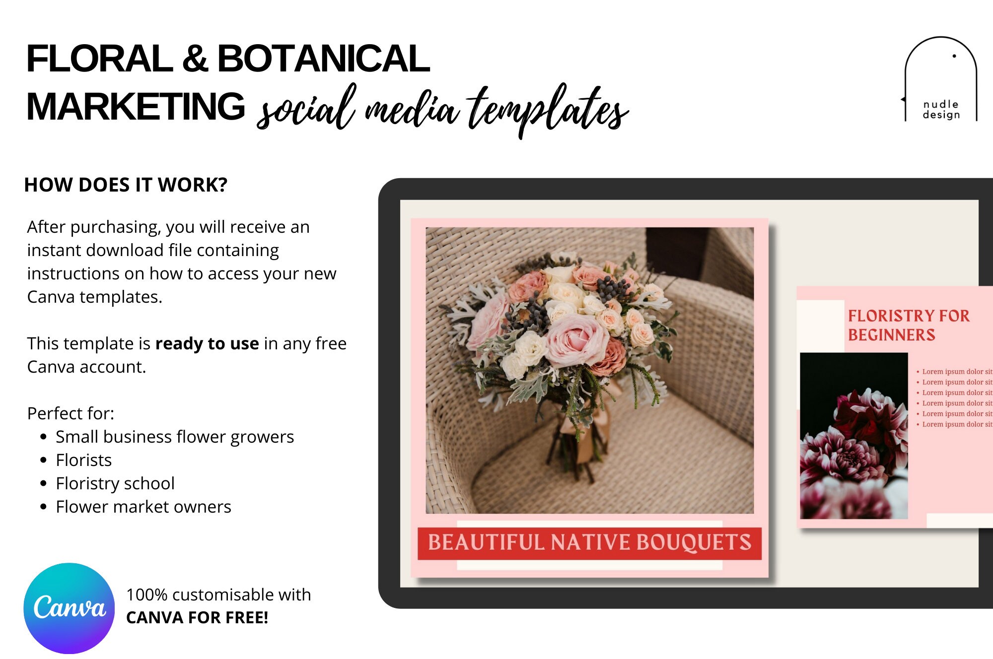 35 Floral Instagram Post Templates, Instagram Engagement, Social Media ...