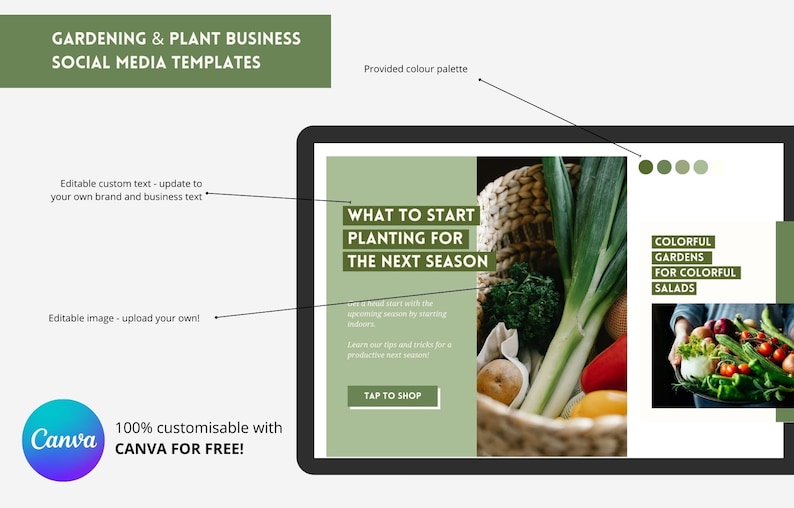 Green in Nature, Garden, Eco, Plants, Gardening Instagram Canva Social ...