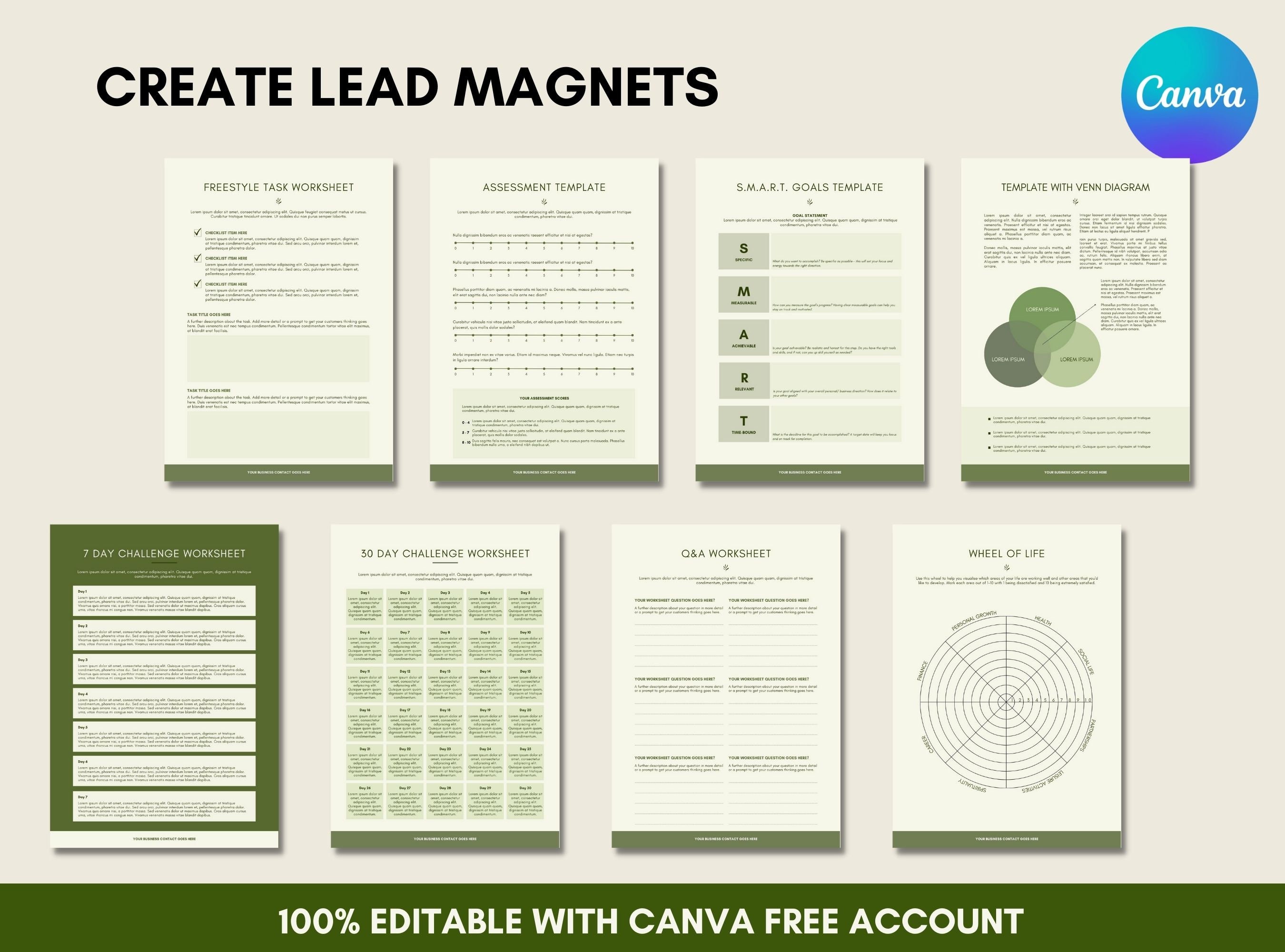 Lead Magnet Template, Coaching Template, Coaching Worksheets, Lead ...