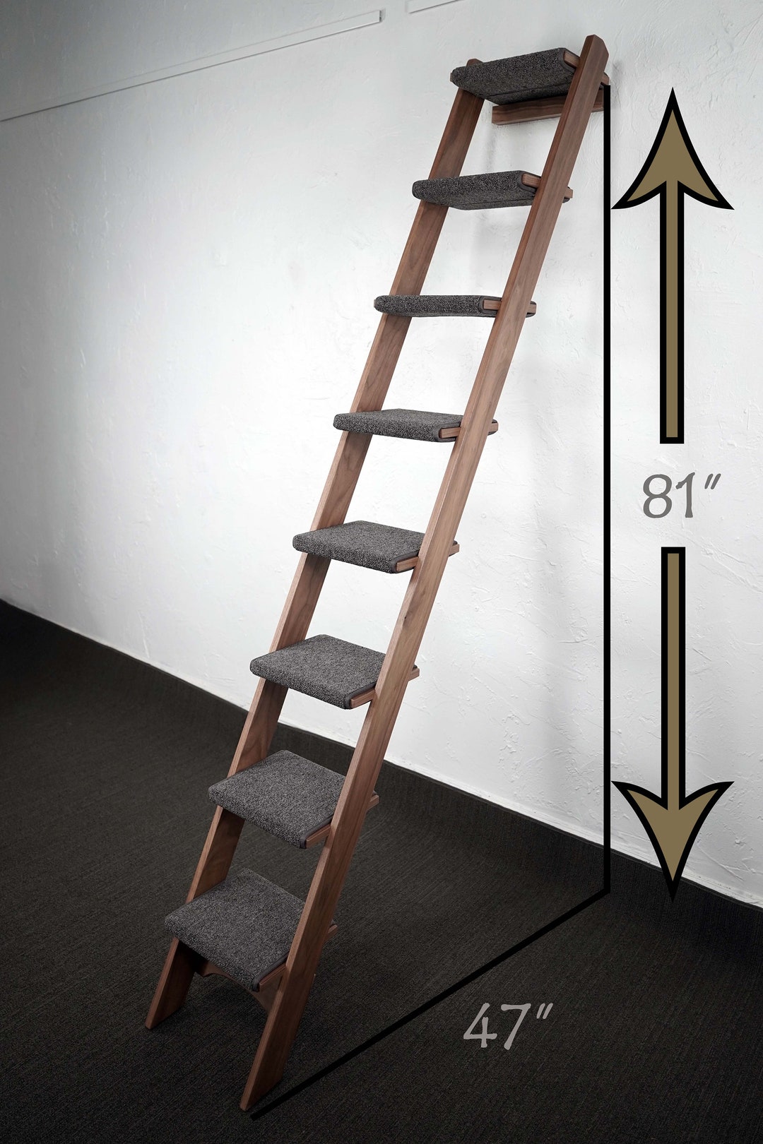 Cat Ladder - 8 Step Walnut Hardwood | Beautifully Designed Pet ...