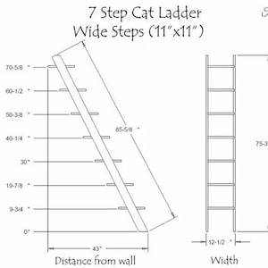 Cat Ladder - 7 Step Pine, Customizable | Movable Cat Perch – Always ...