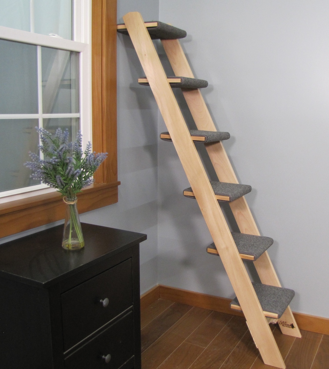 Cat Ladder - 6 Step Beech Hardwood | Handcrafted High-quality Ladder ...