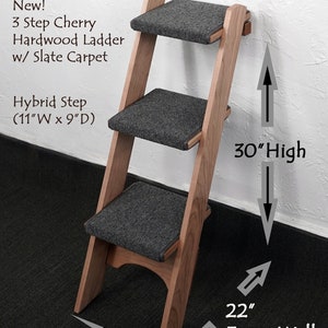 Cat Ladder - 3 Step Cherry Hardwood | Handcrafted High-quality Ladder ...