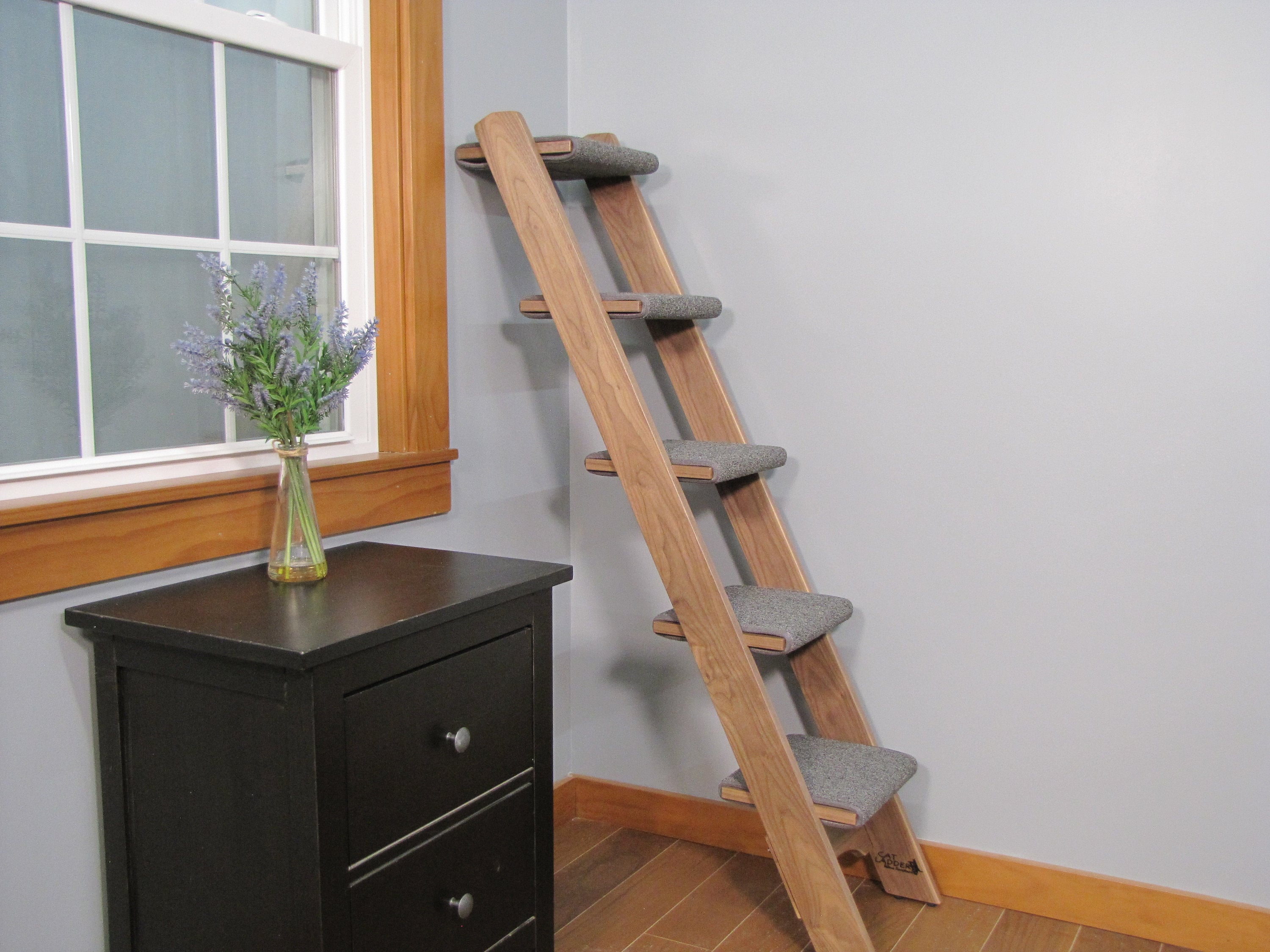 Cat Ladder - 5 Step Walnut Hardwood | Beautifully Designed Pet ...