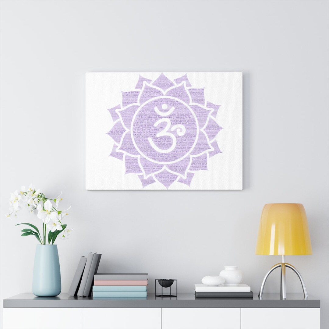 Crown Chakra Canvas, Chakra Decoration, Zen Wall Art, Great for ...